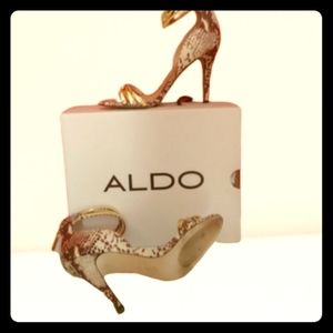 Aldo | Shoes | Aldo Leinan 35 High Heel Snake Print Sandals 8 | Poshmark